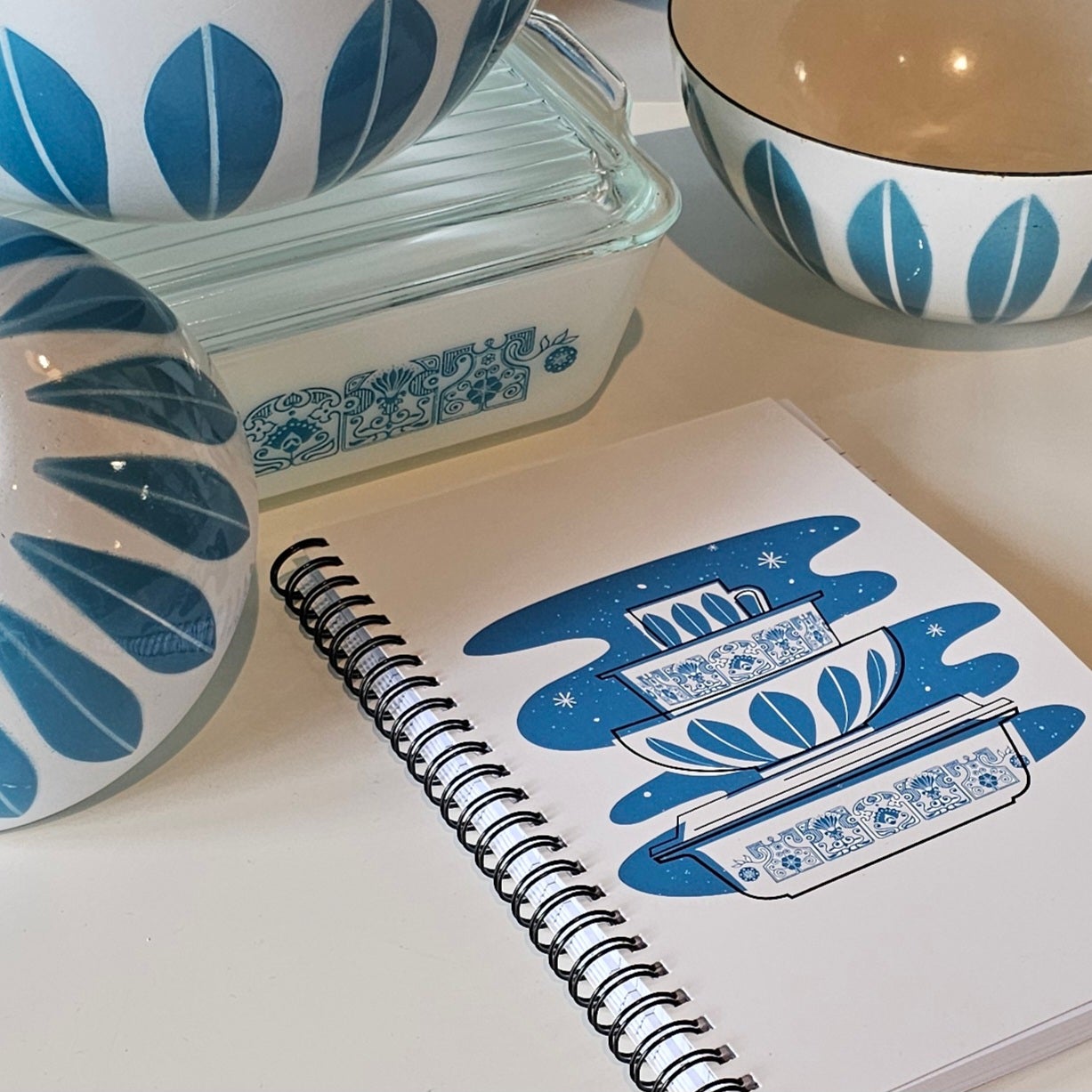 Pyrex Notebook - Horizon Blue Bowl Stack | JoRetro Vintage Market