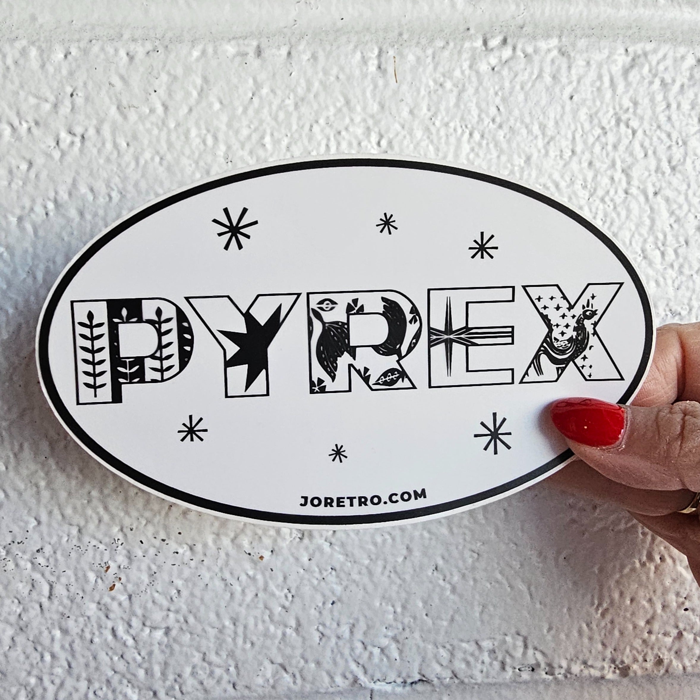 Pyrex Oval Decal Sticker - Black & White | JoRetro Vintage Market