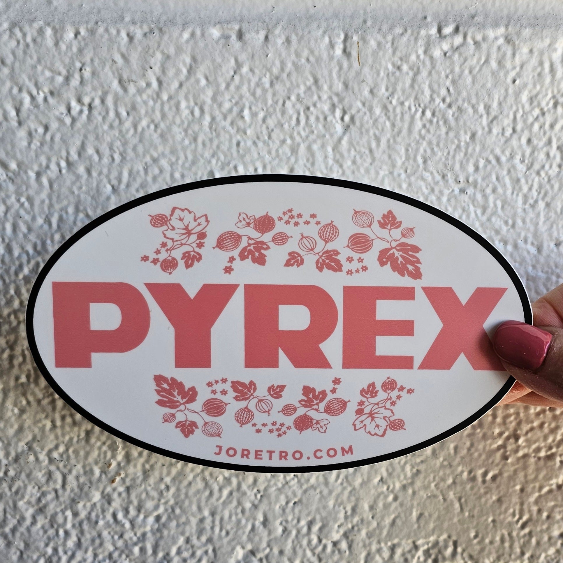 Pyrex Oval Decal Sticker - Pyrex Logo Pink Gooseberry | JoRetro Vintage ...