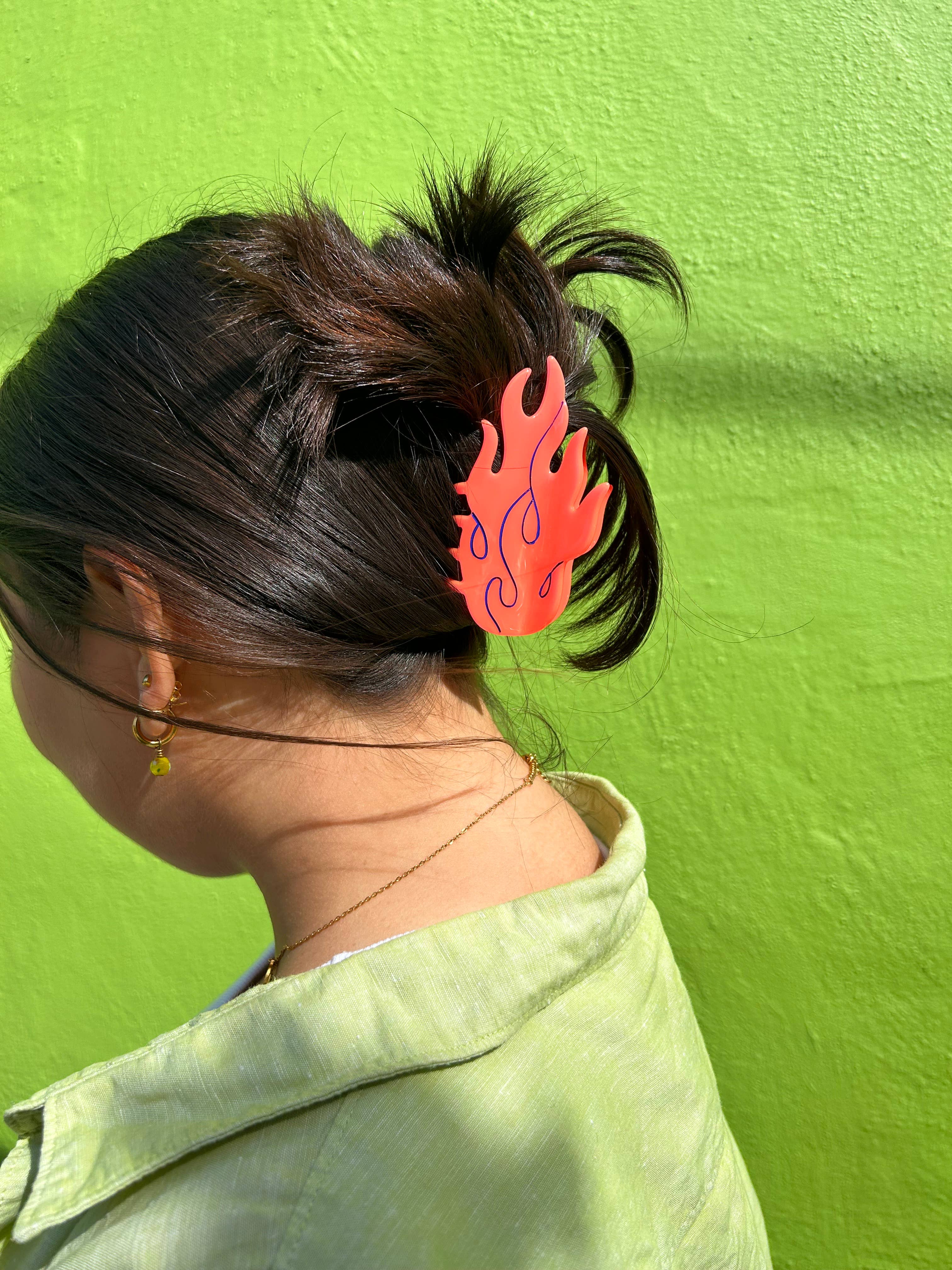 Flamin’ Hot Pink Flame Hair Claw | JoRetro Vintage Market