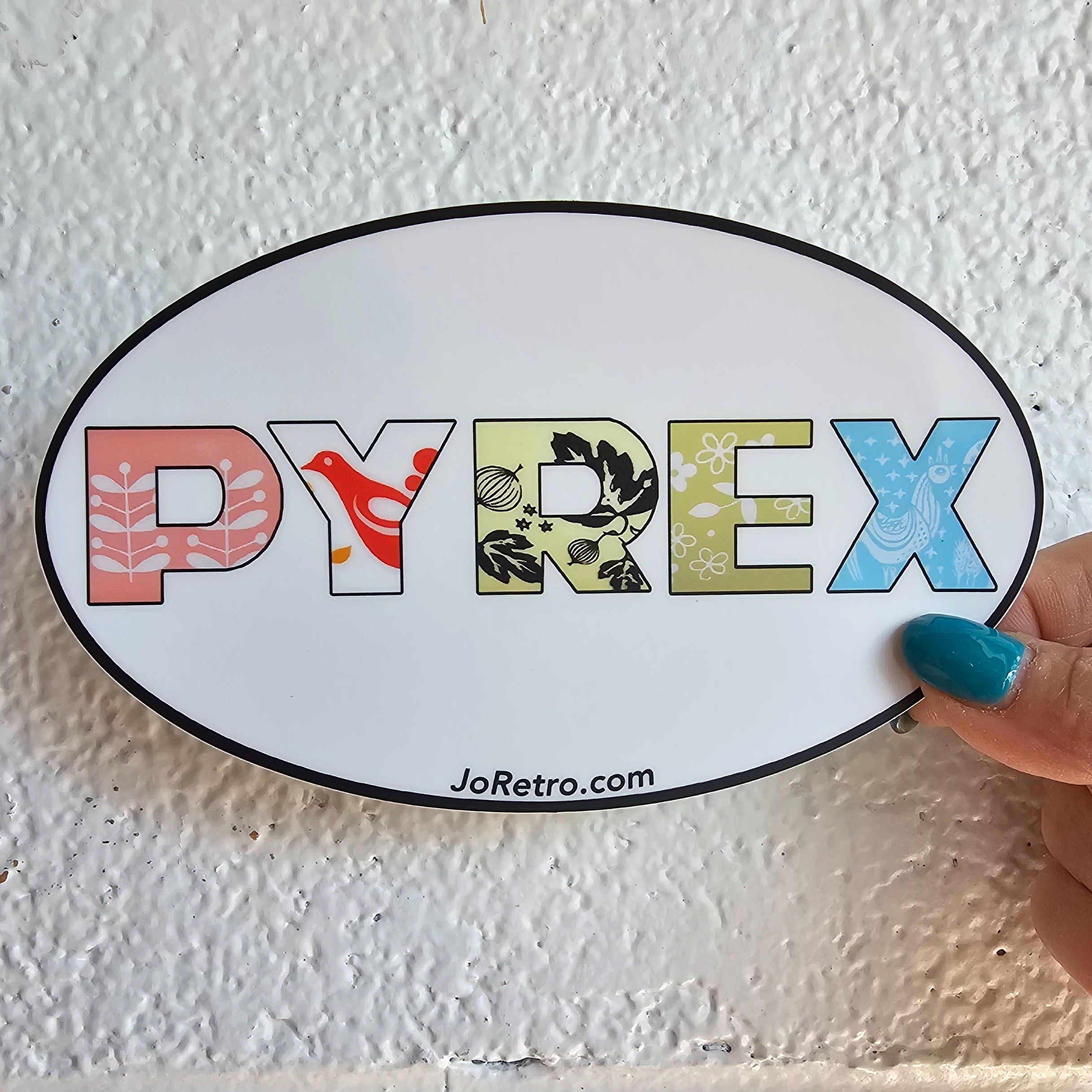 Pyrex Oval Decal Sticker - Vintage Logo Rainbow | JoRetro Vintage Market