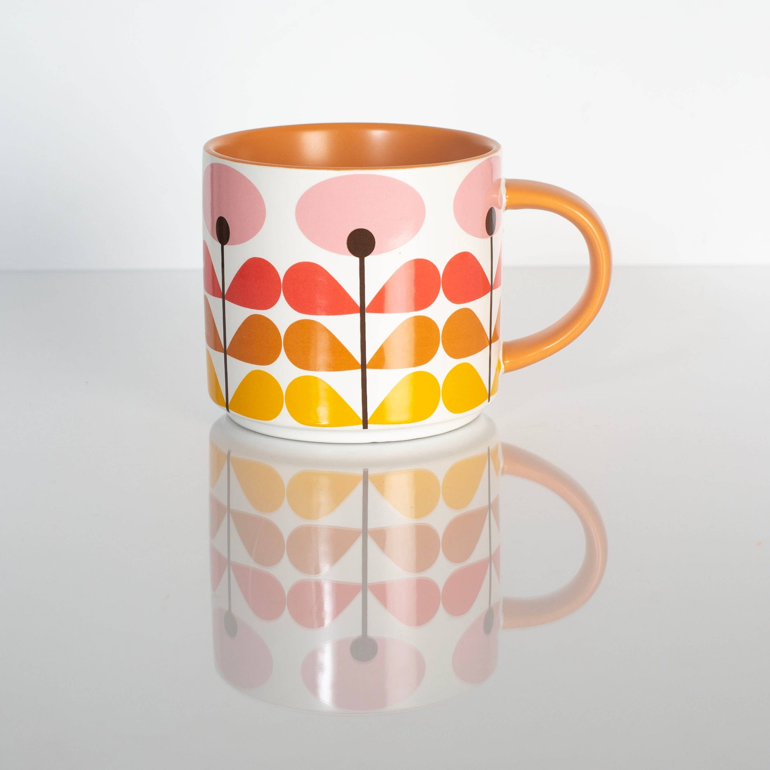 Mid Century Modern Pink Flower Coffee Mug | JoRetro Vintage Market
