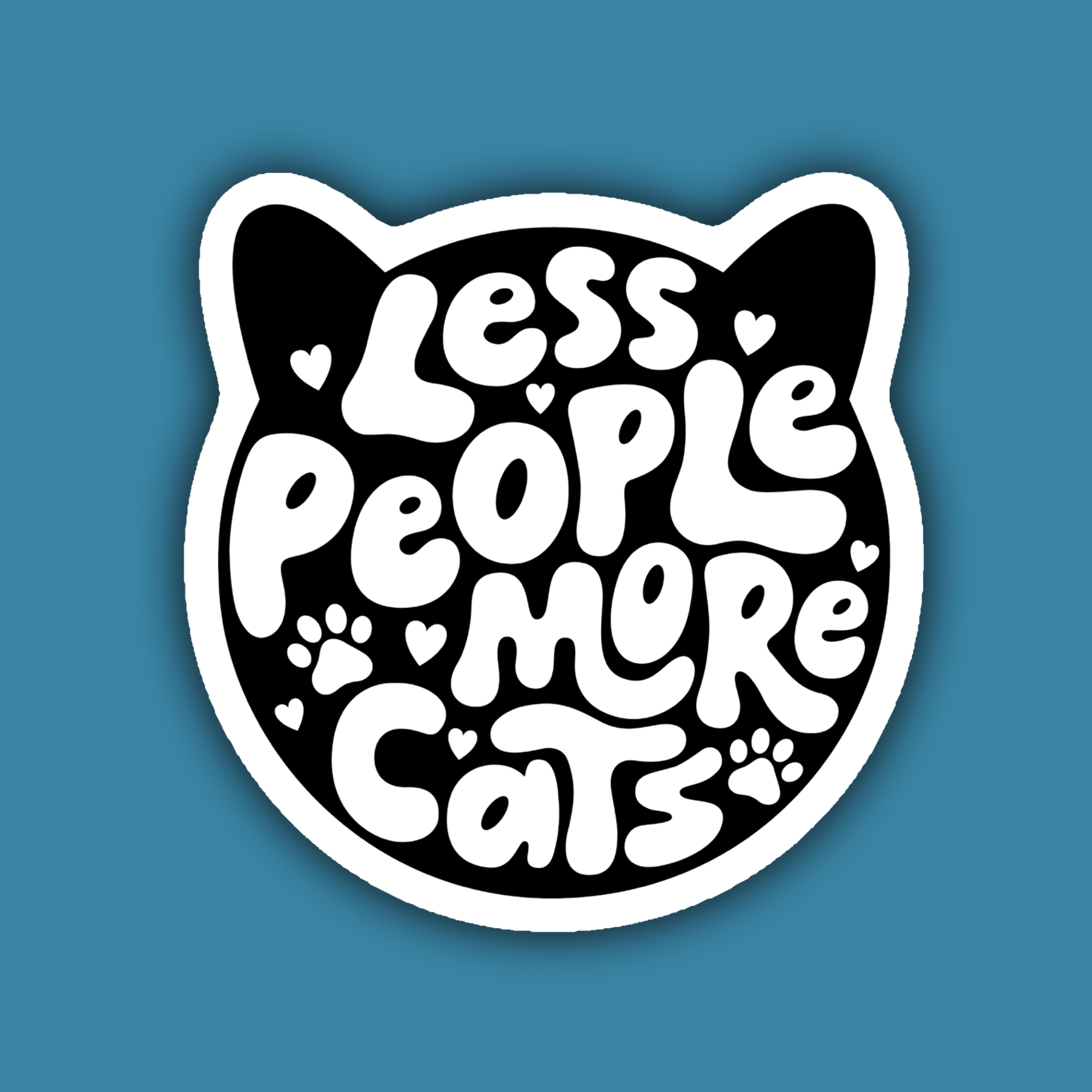 Less People More Cats Sticker | JoRetro Vintage Market
